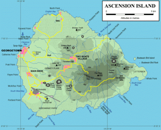 Map of Ascension Island