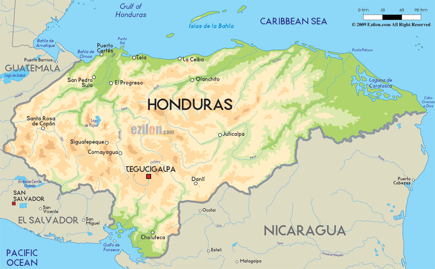 Honduras Map
