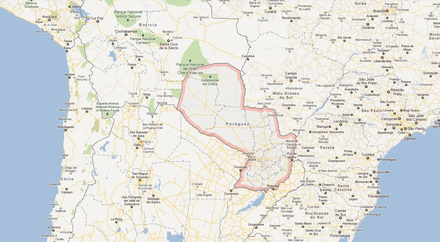 Country Map of Paraguay