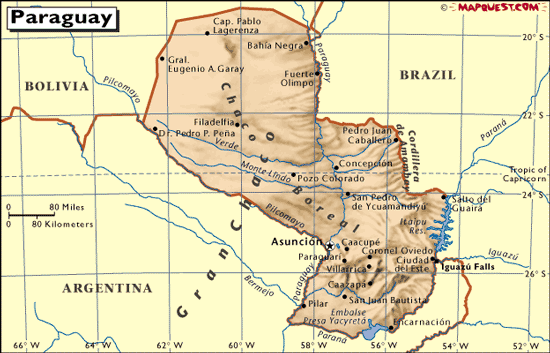 Paraguay Provinces Map