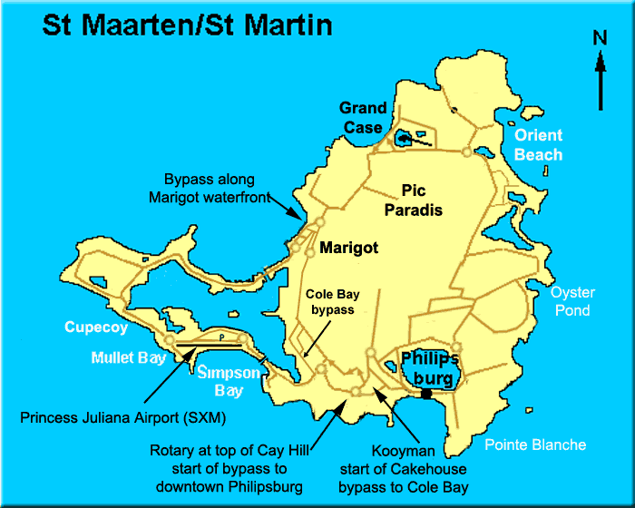 Map of Saint Martin