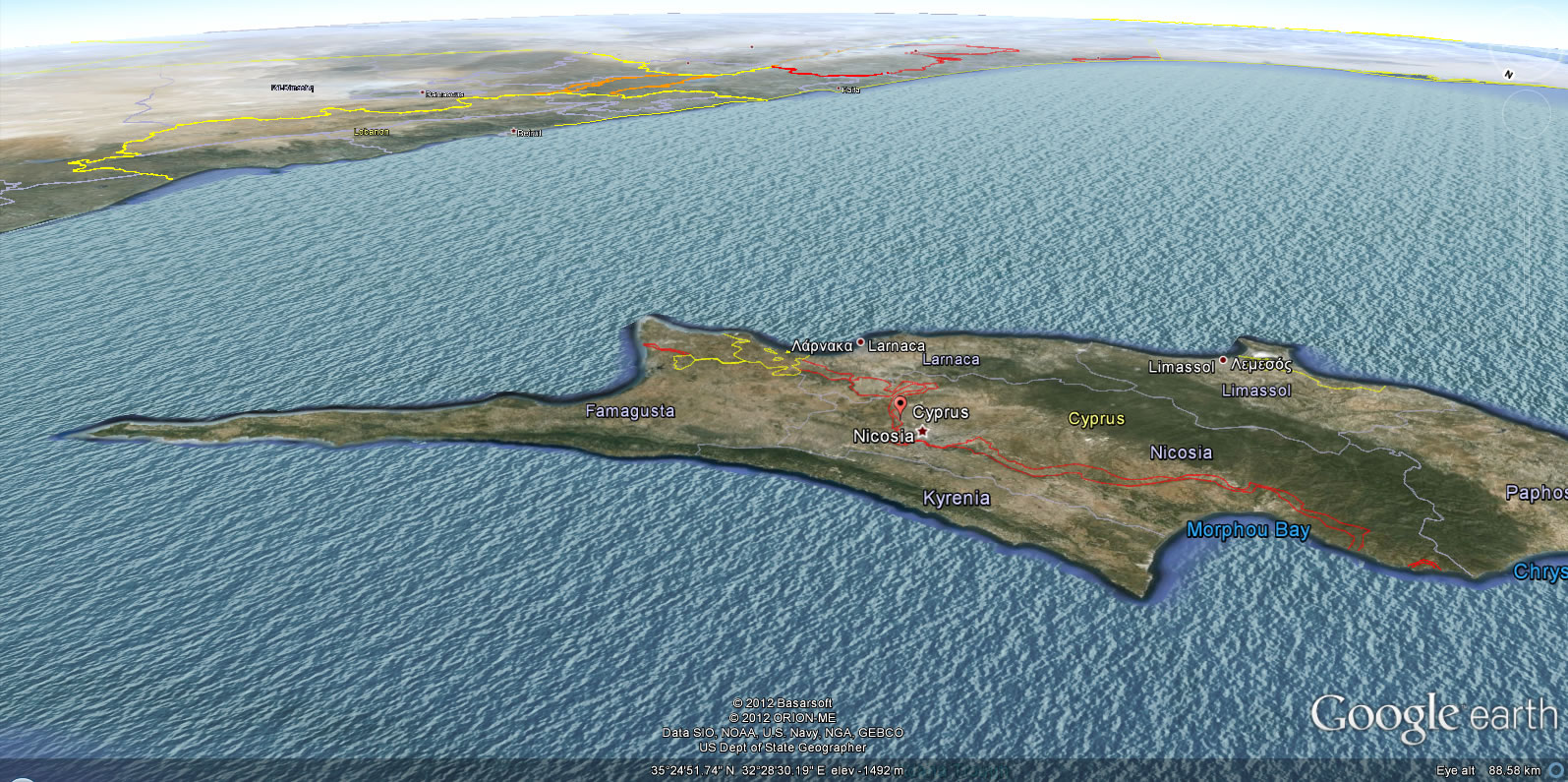 North Cyprus Map - Turkey