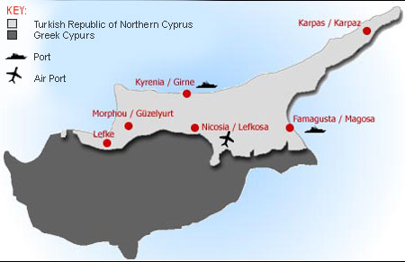 North Cyprus Map - Turkey