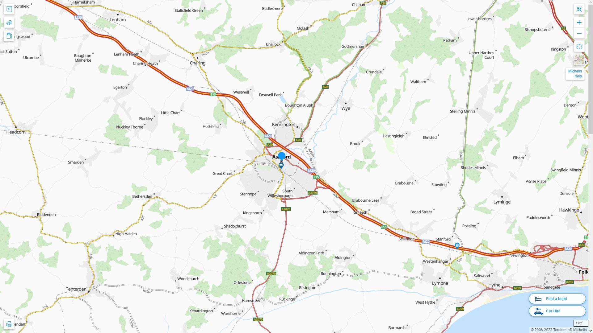 Ashford Map - United Kingdom