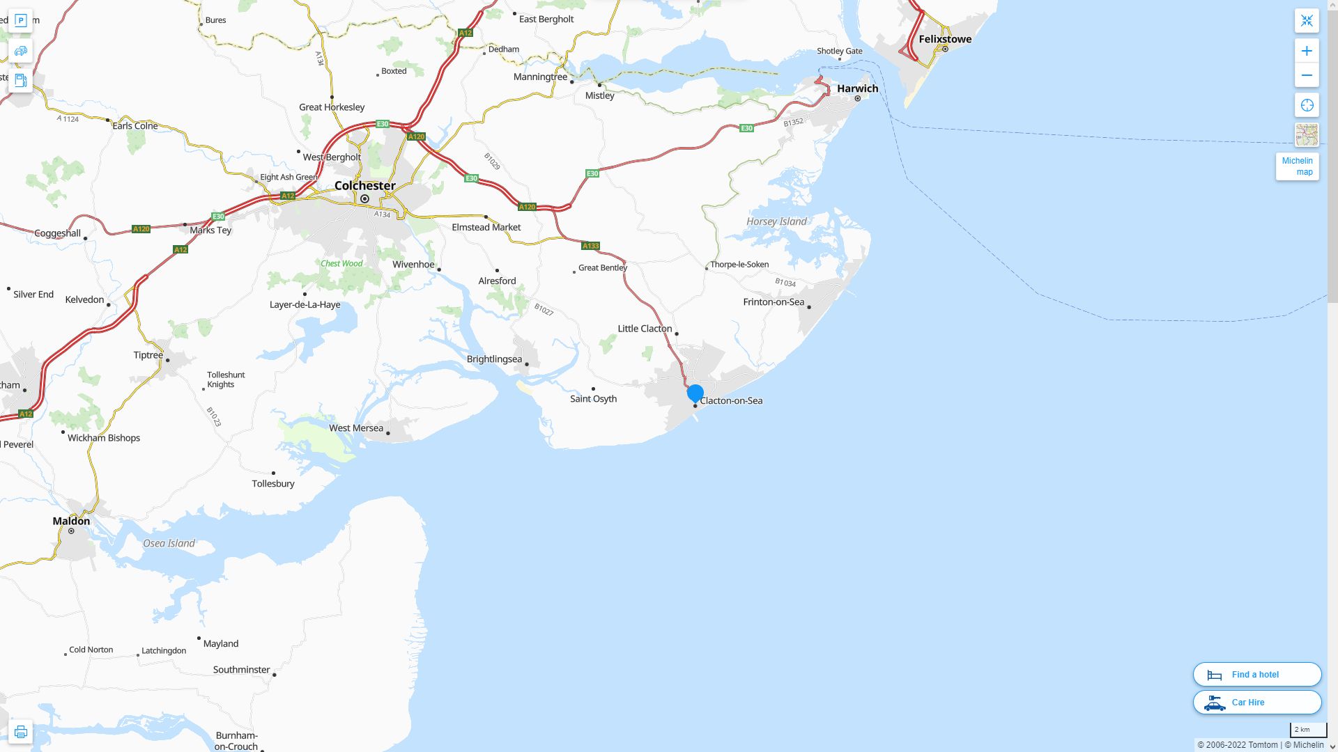Clacton on Sea Map