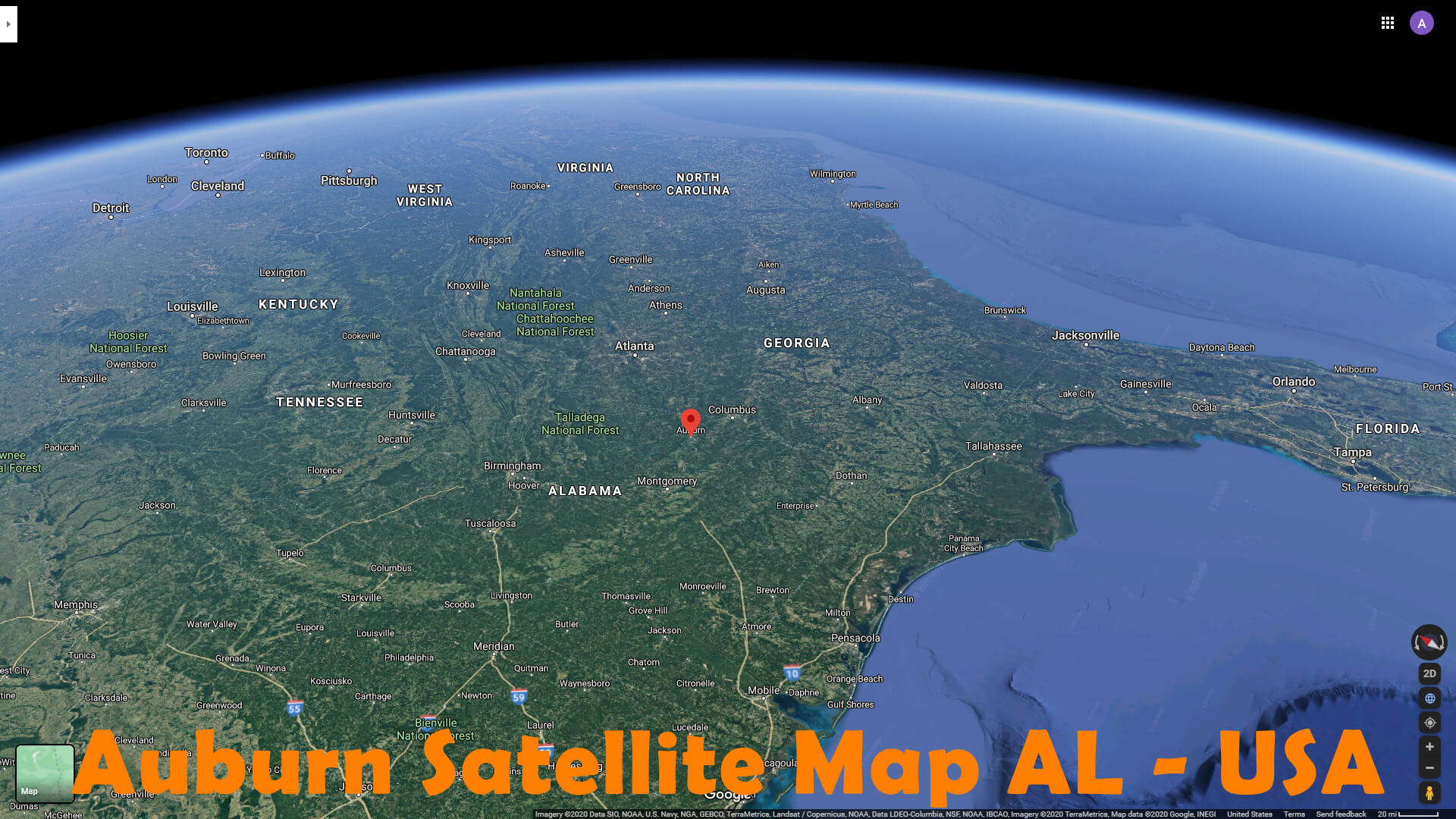 Auburn, Alabama Map