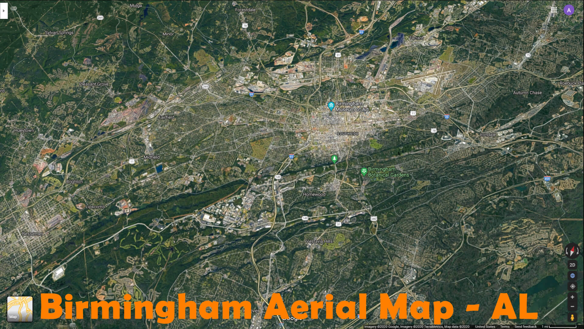Birmingham Alabama Map - United States