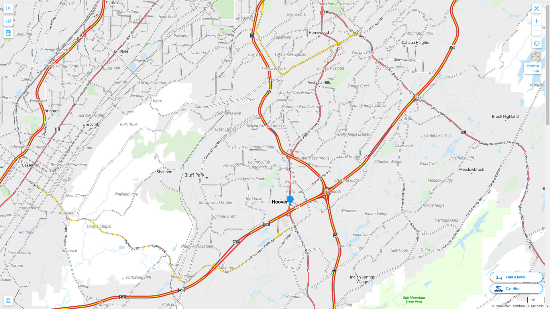 Hoover, Alabama Map