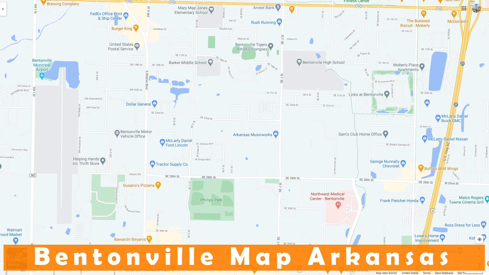 Bentonville, Arkansas Map