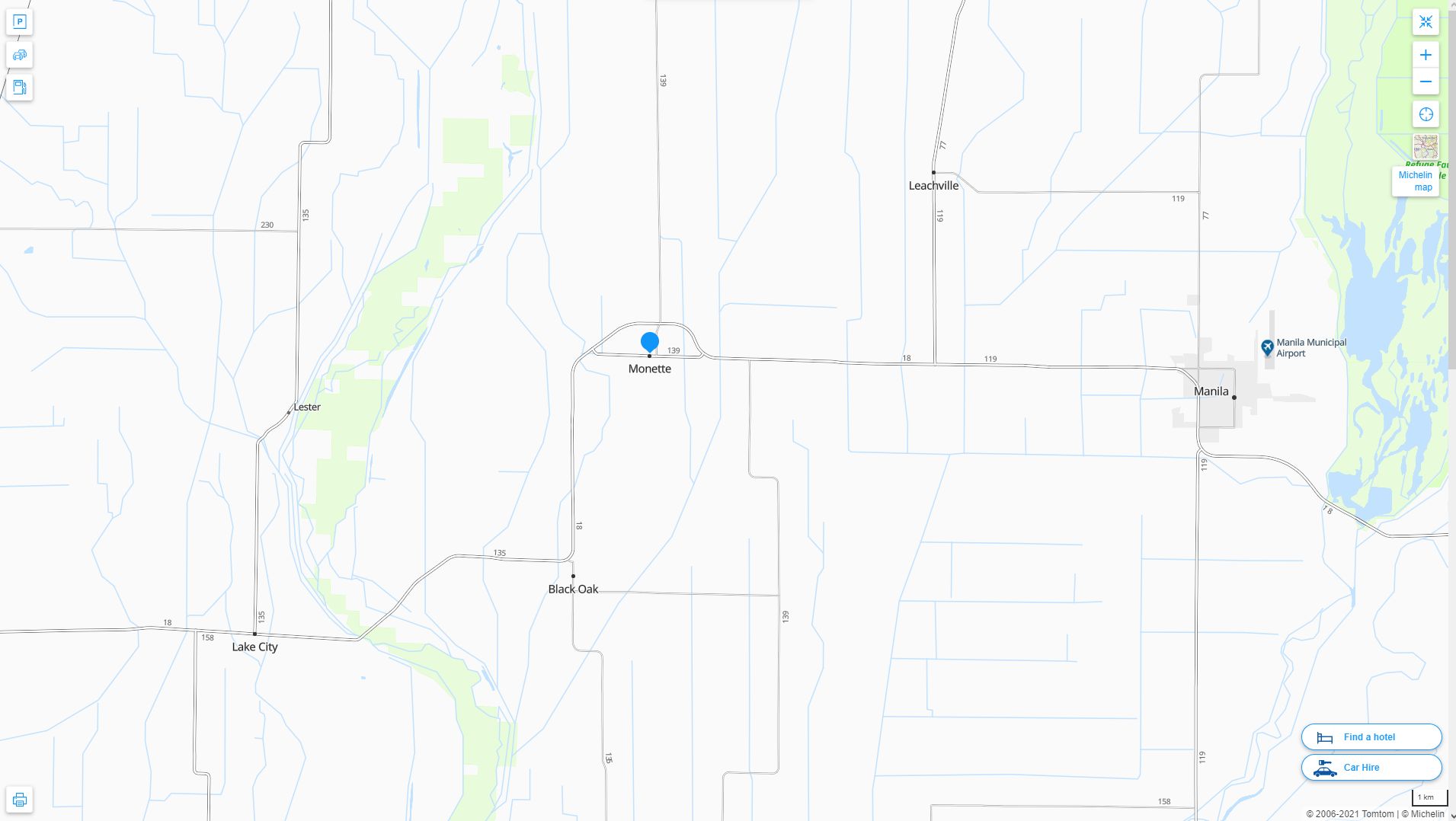 Monette Arkansas Map