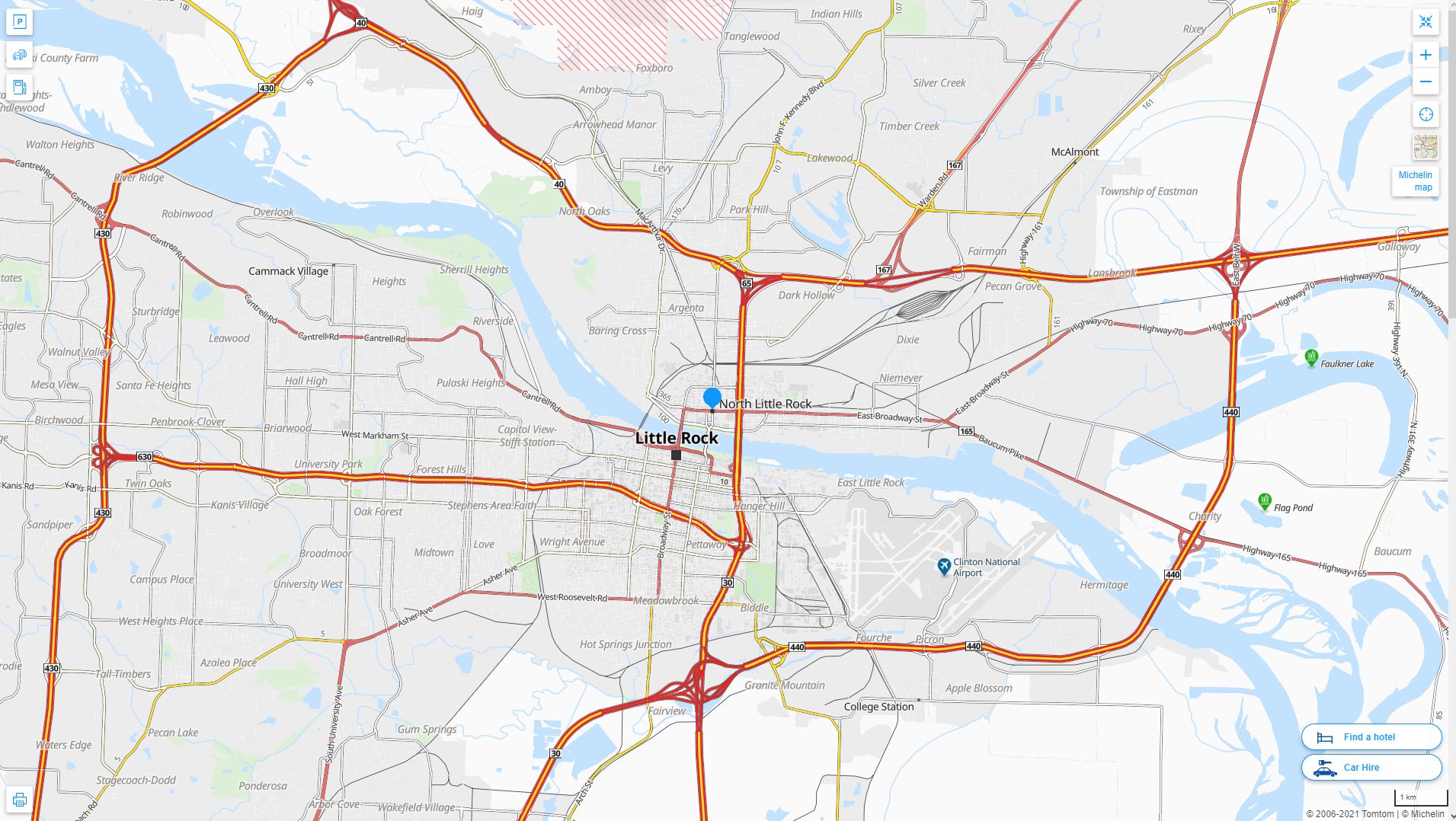 North Little Rock, Arkansas Map