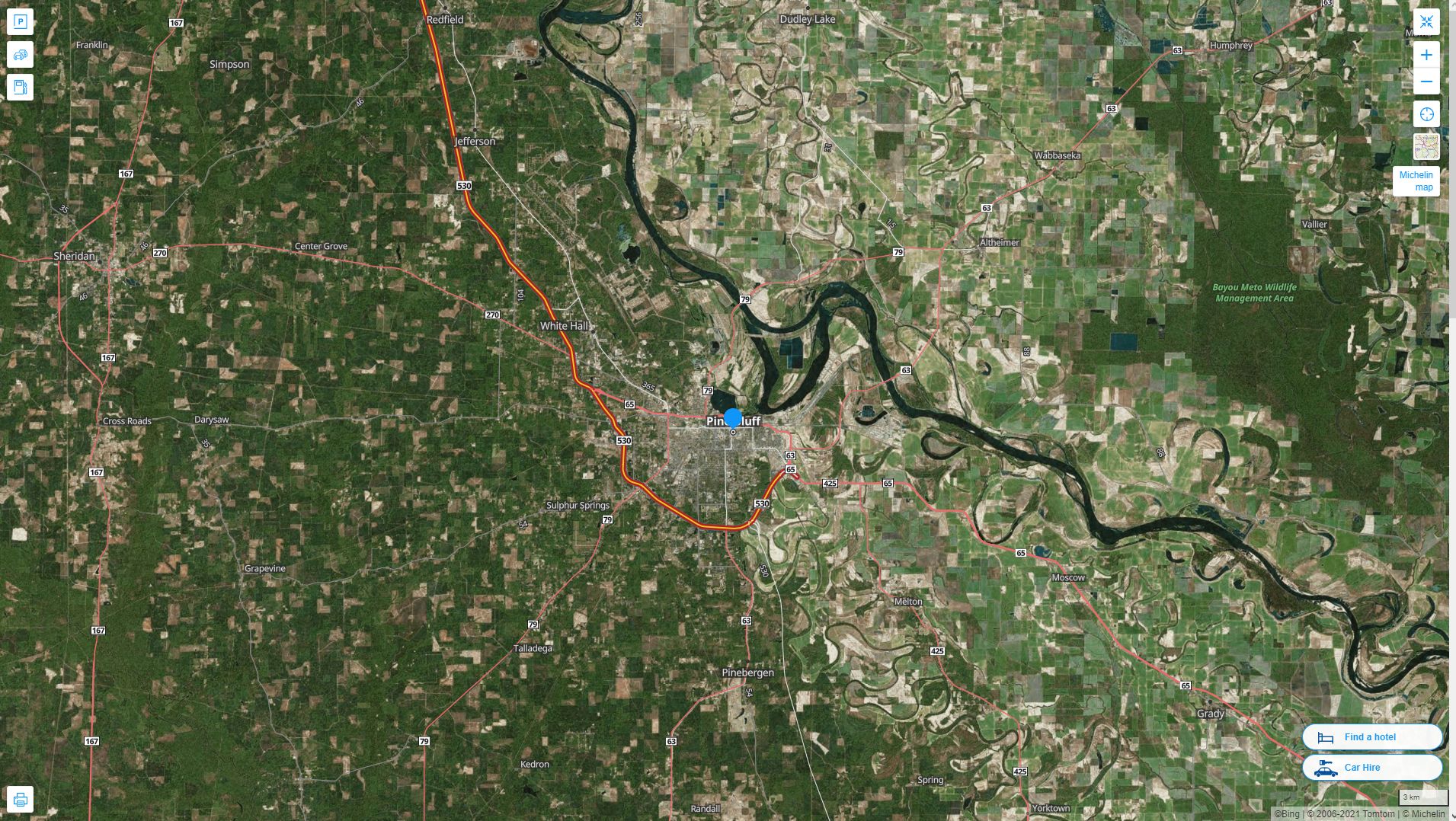 Pine Bluff, Arkansas Map