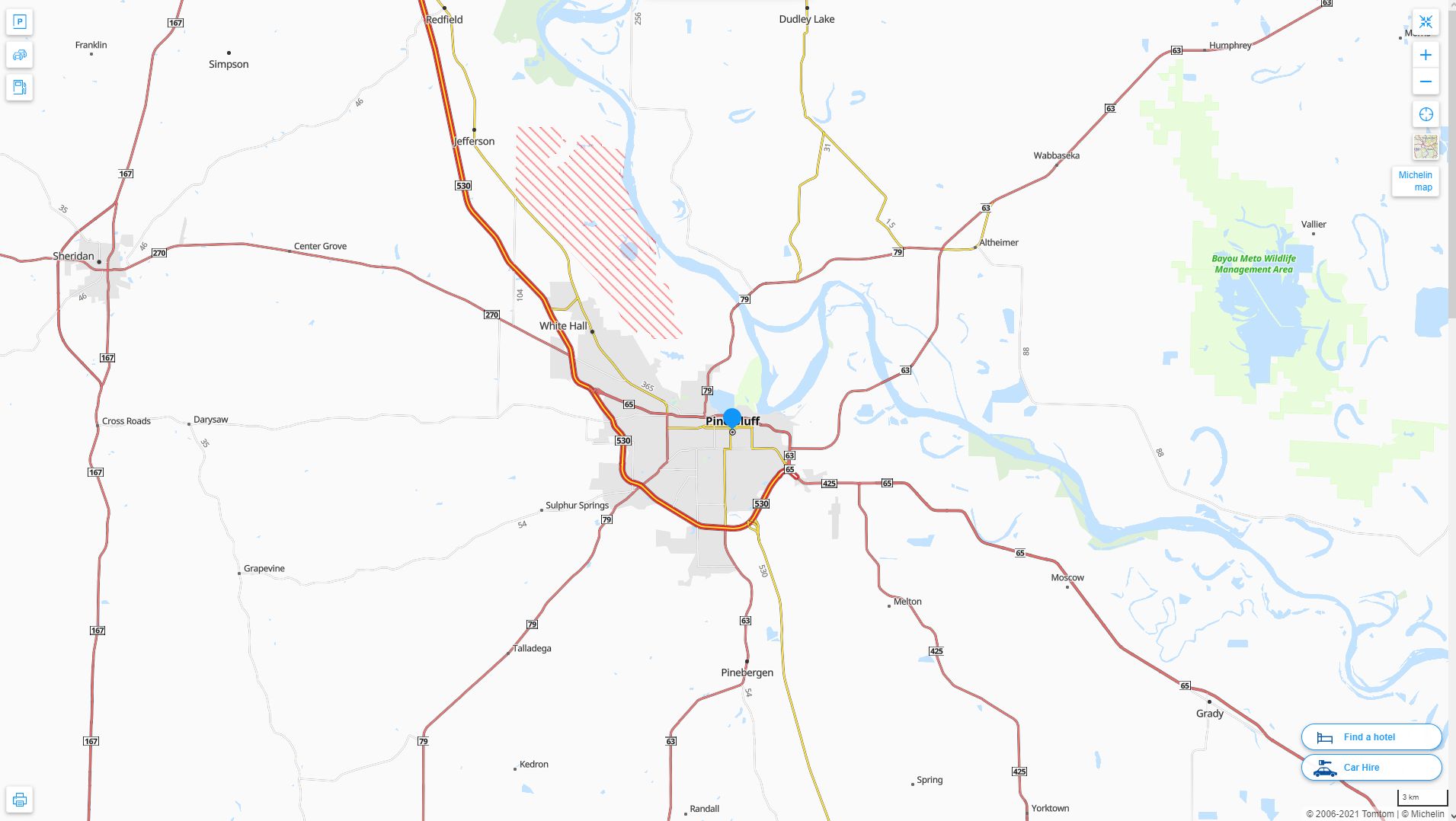 Pine Bluff, Arkansas Map