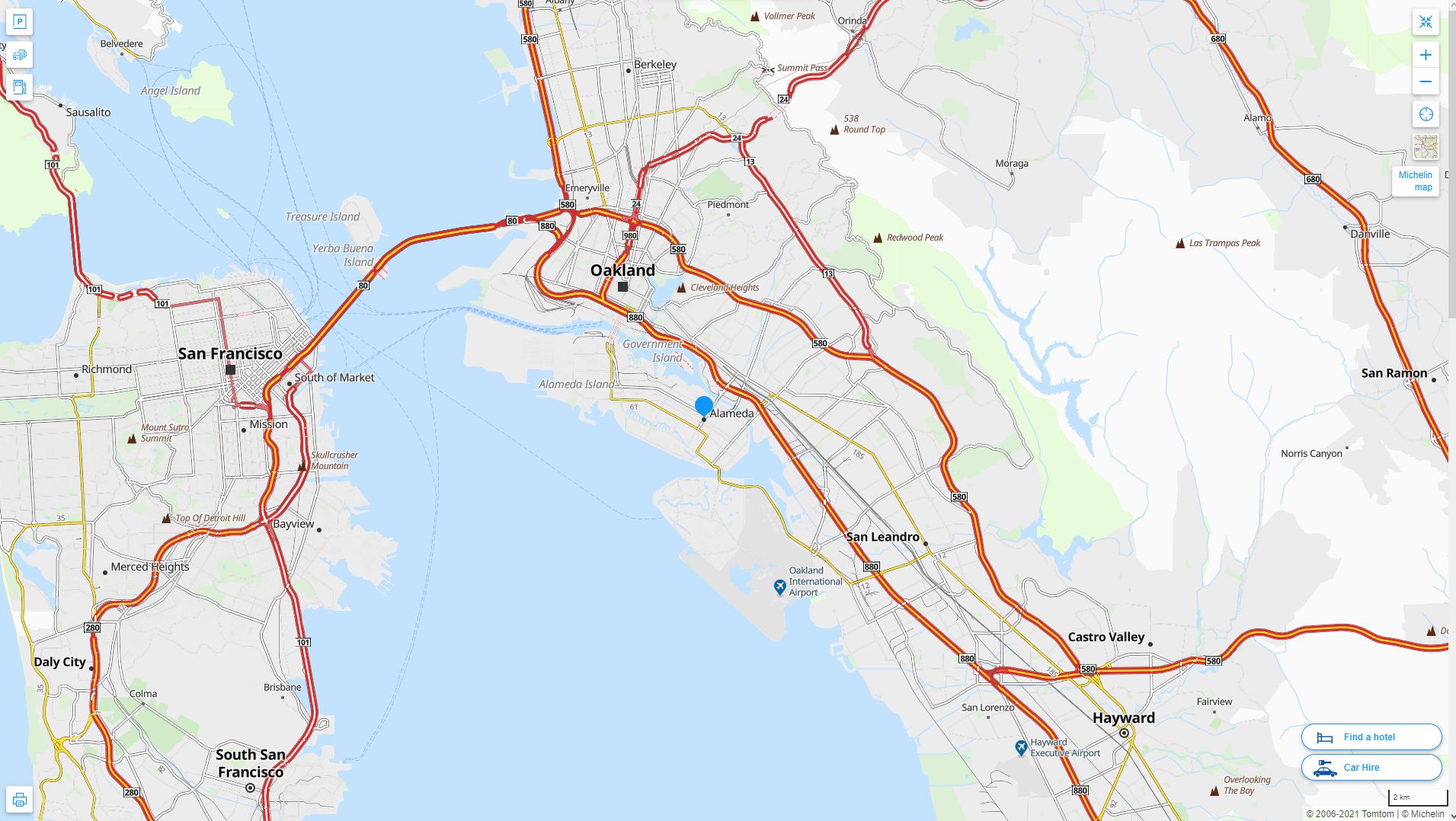 Alameda, California Map