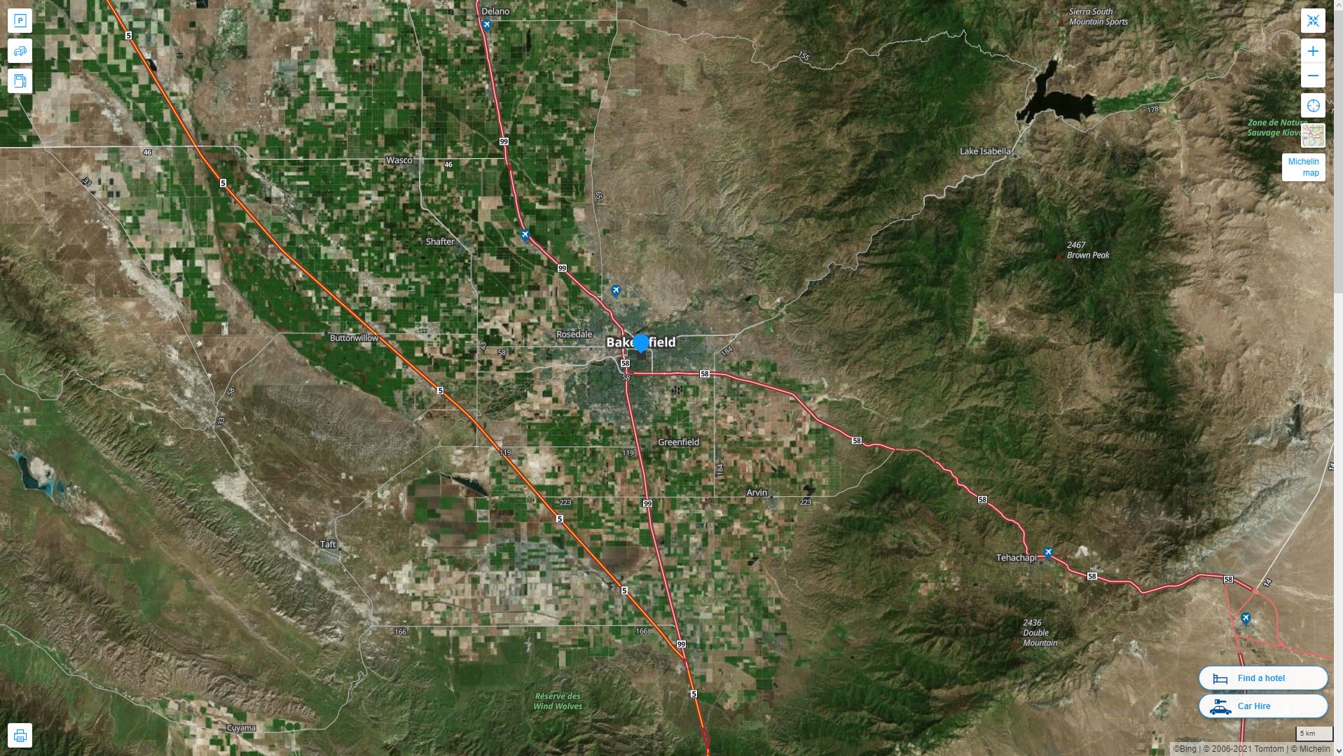 Bakersfield, California Map