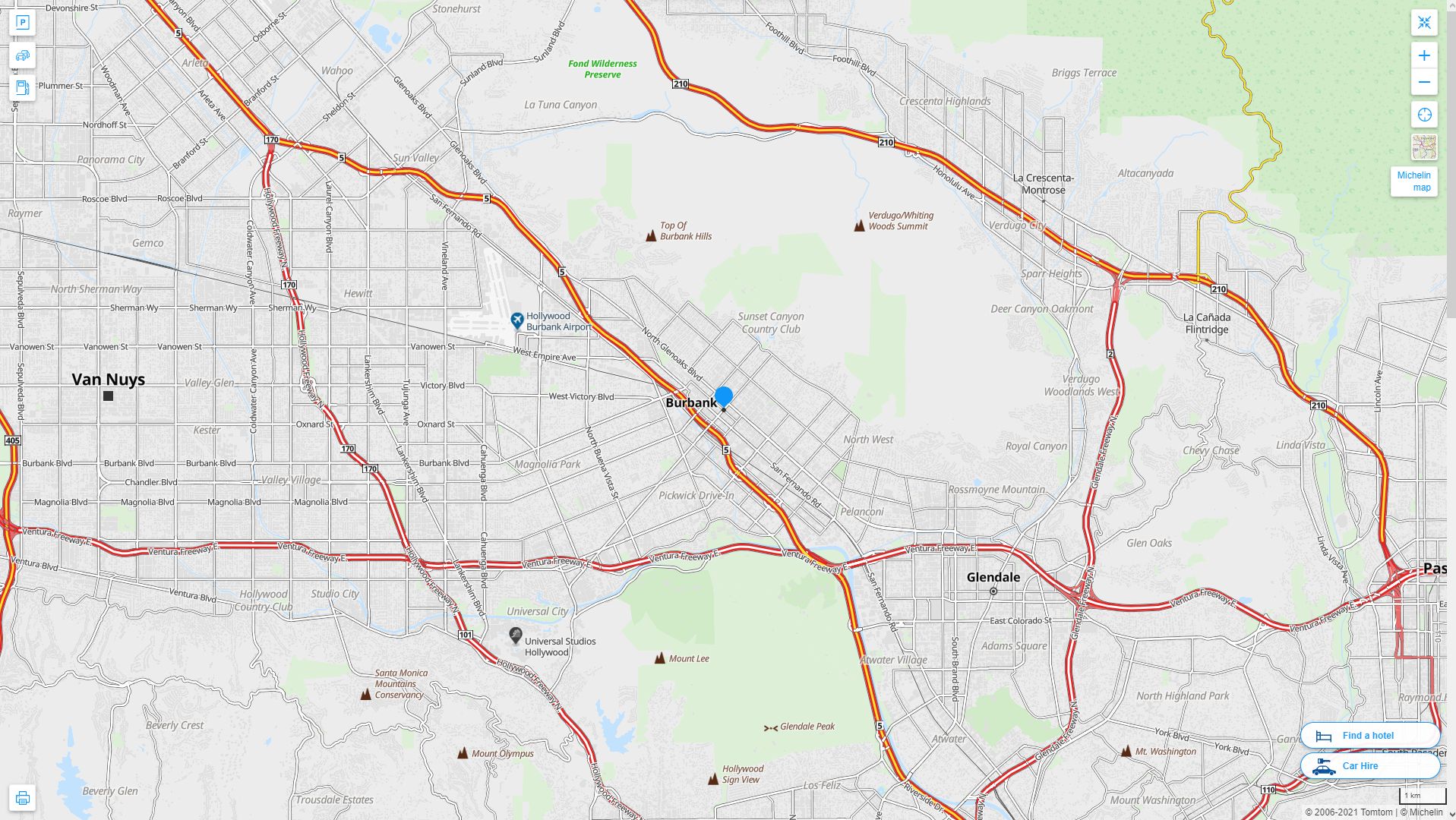 Burbank California Map