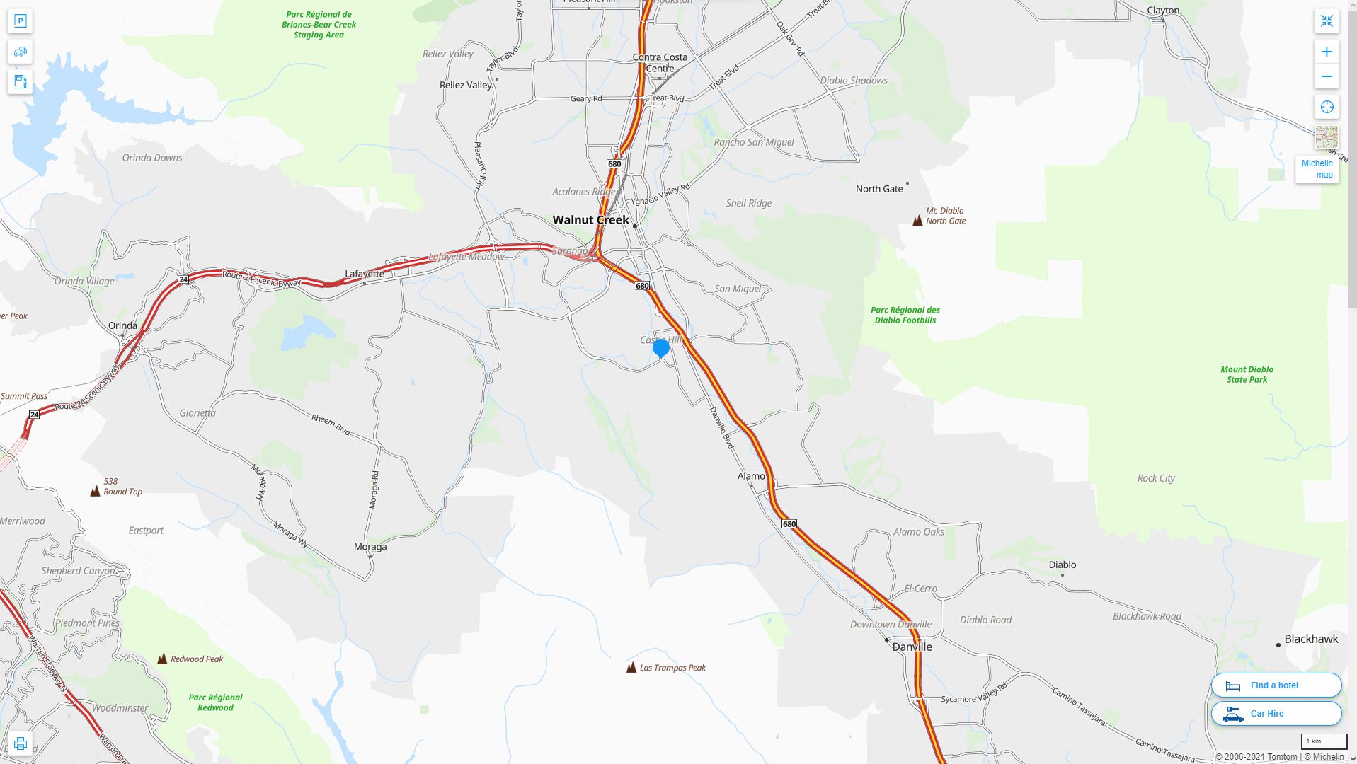 Castle Hill, California Map