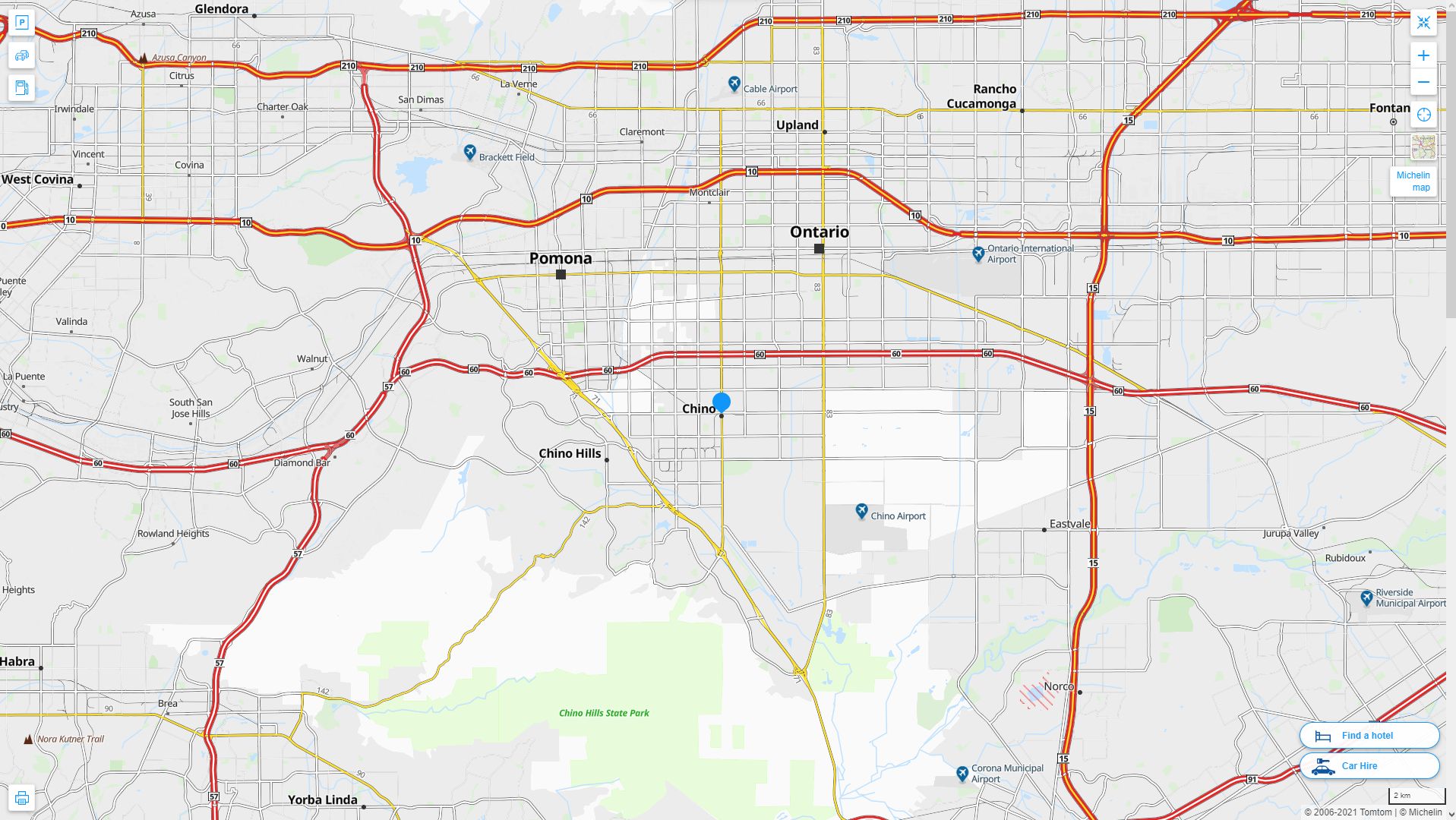 Chino, California Map