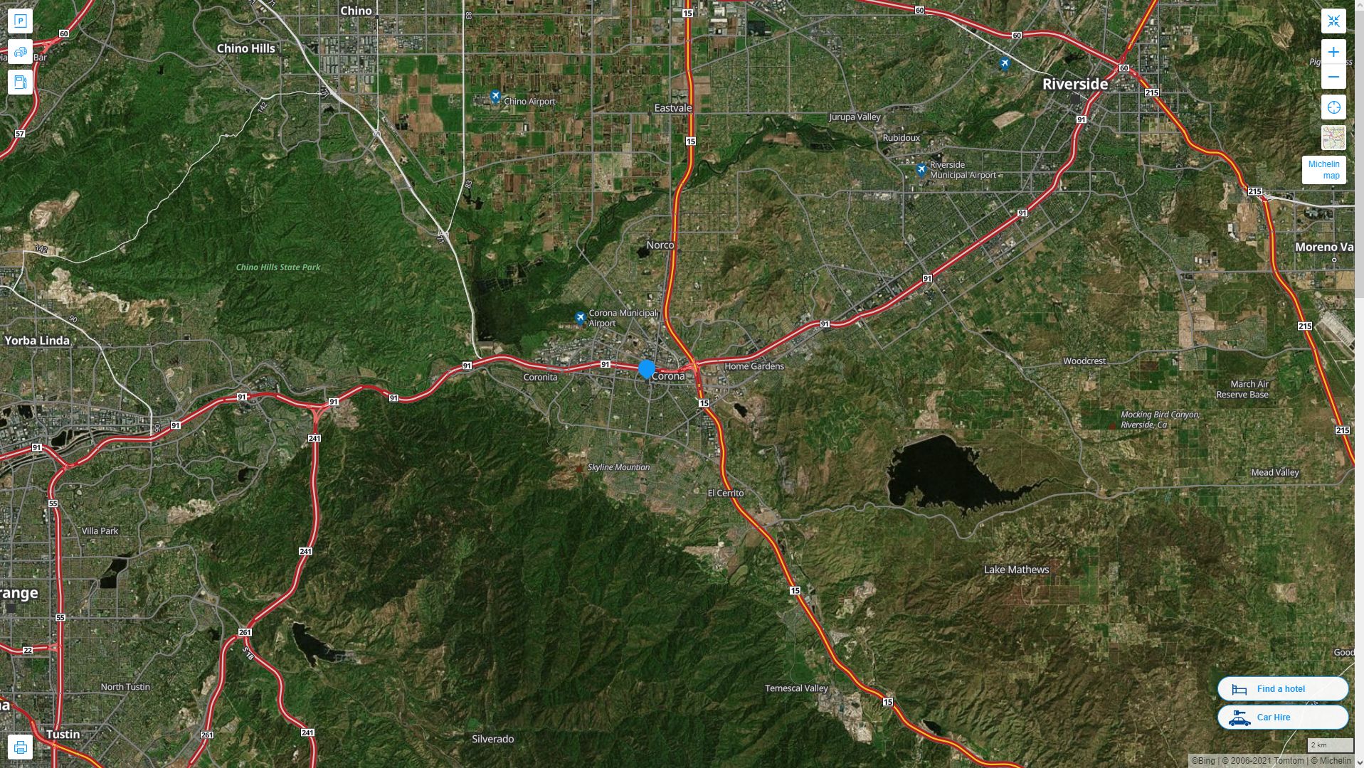 Corona, California Map