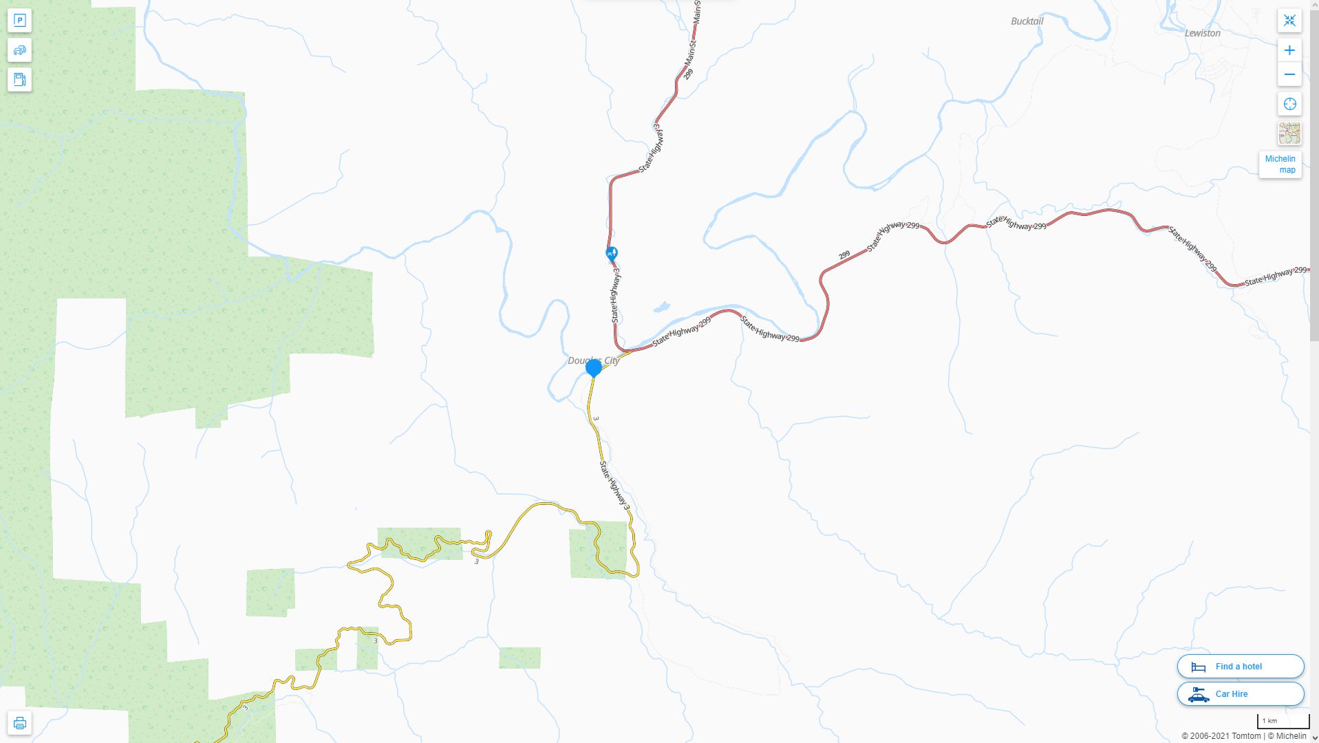 Douglas City California Map - United States