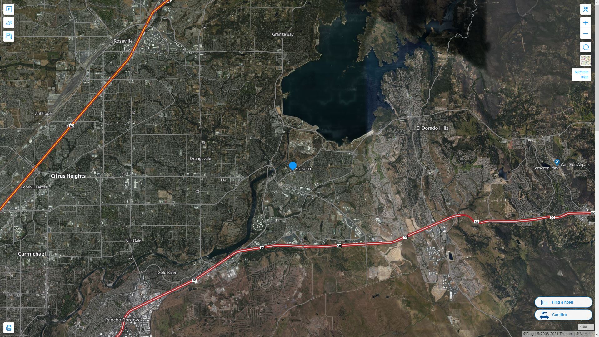 Folsom, California Map