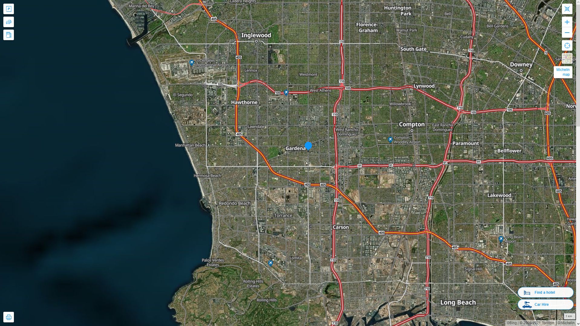 Gardena, California Map