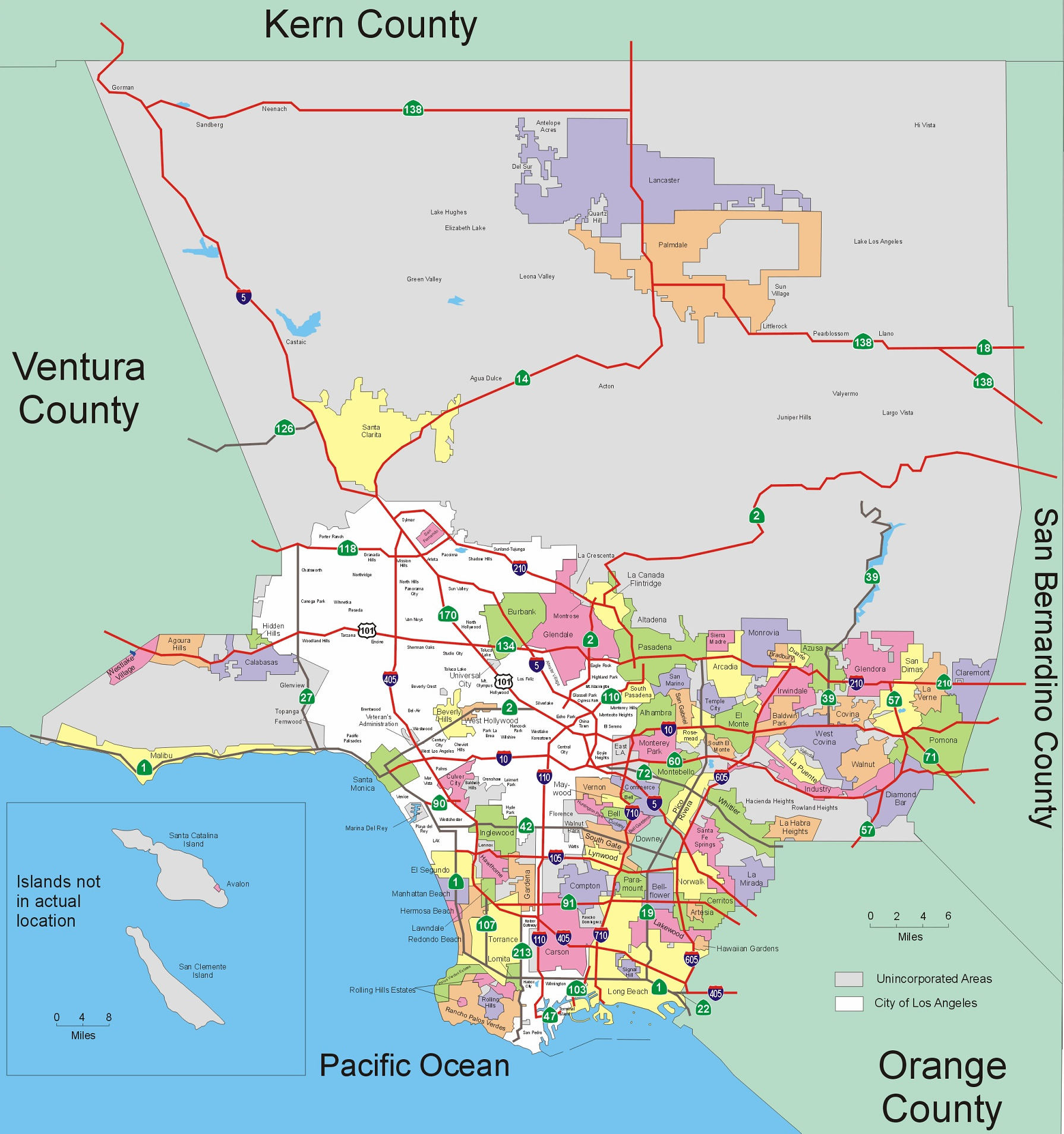 Los Angeles Maps, California
