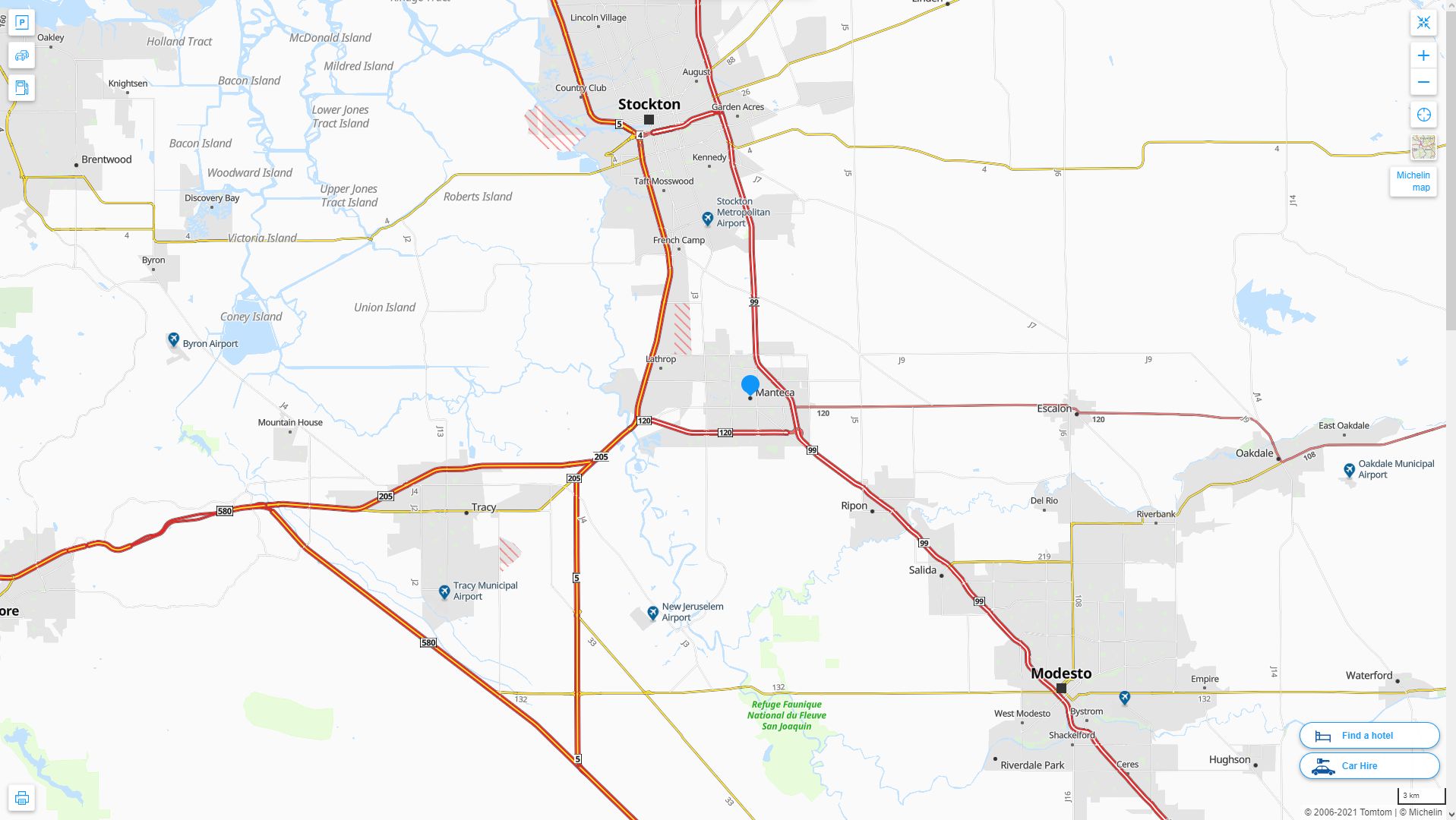 Manteca, California Map