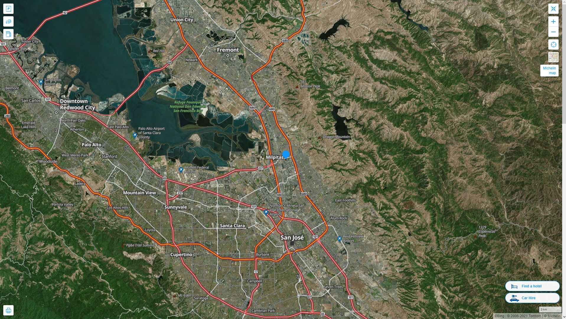 Milpitas, California Map