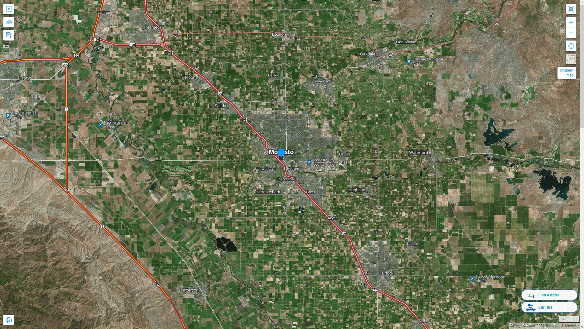 Modesto, California Map
