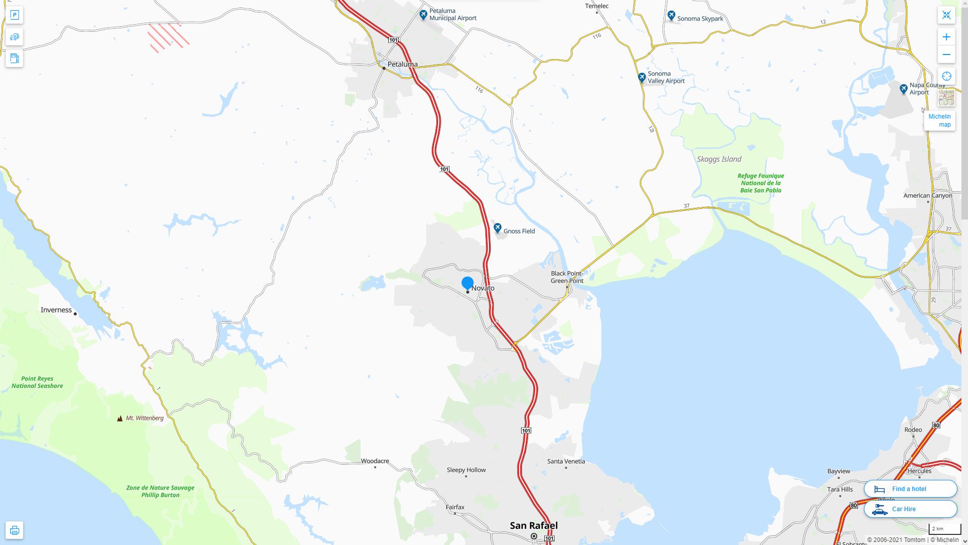 Novato, California Map