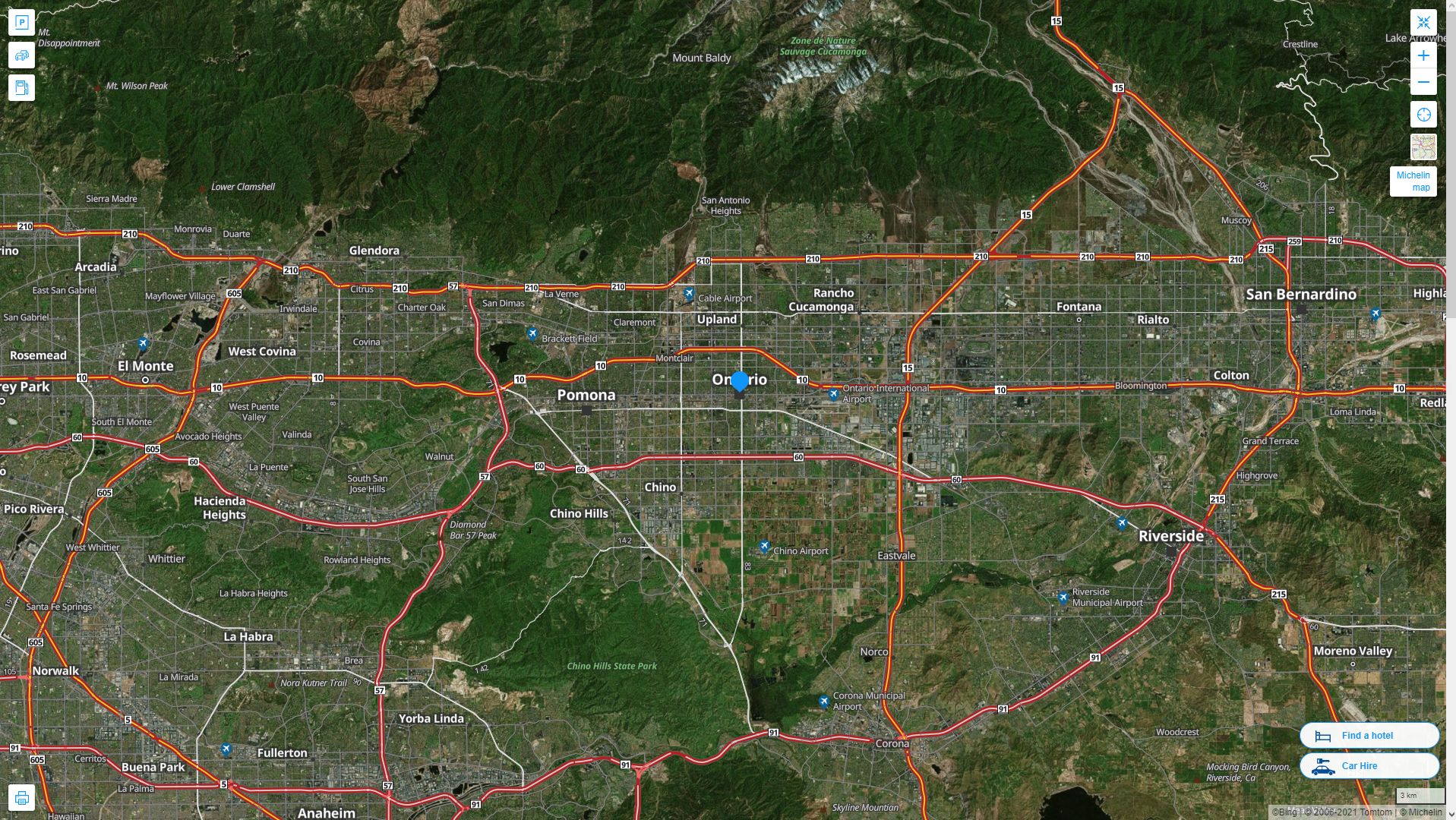 Ontario, California Map