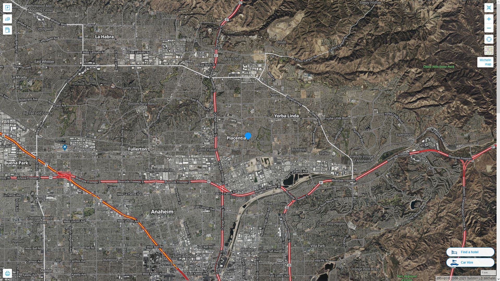 Placentia, California Map