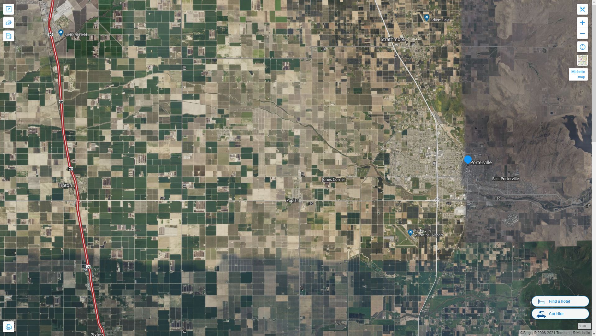 Porterville, California Map