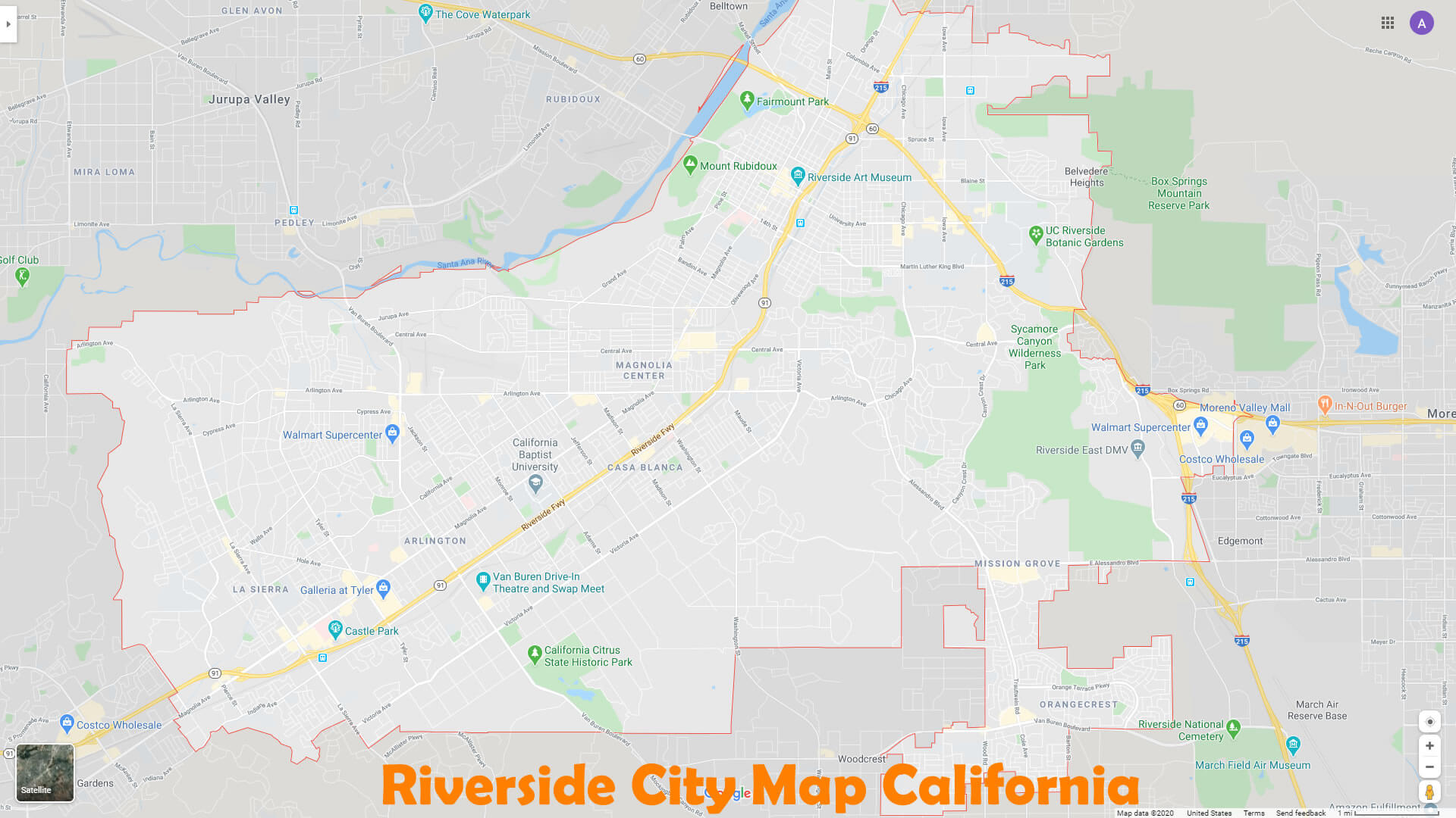 Riverside, California Map