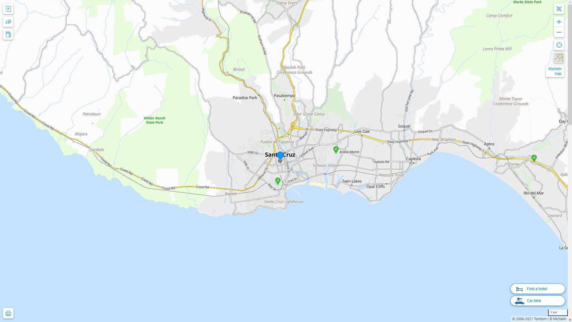 Santa Cruz, California Map