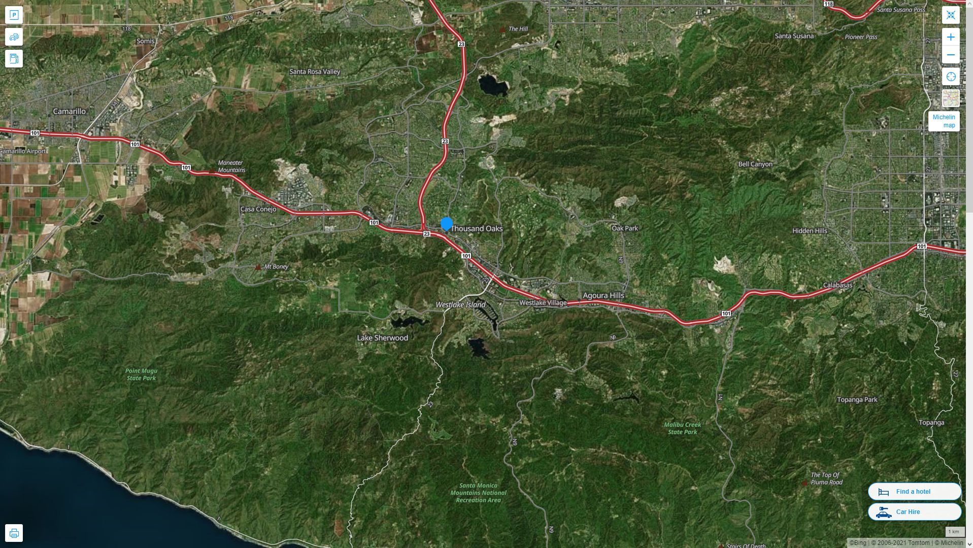 Thousand Oaks, California Map