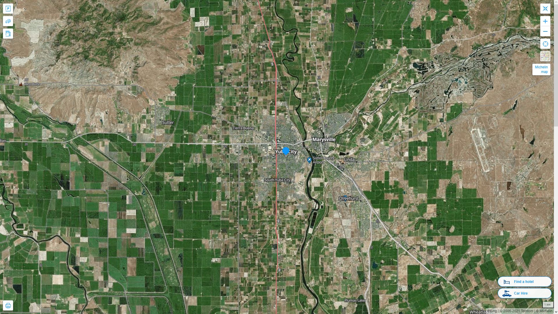 Yuba City, California Map