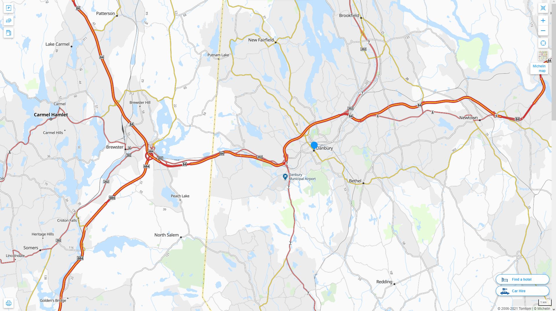 Danbury Connecticut Map