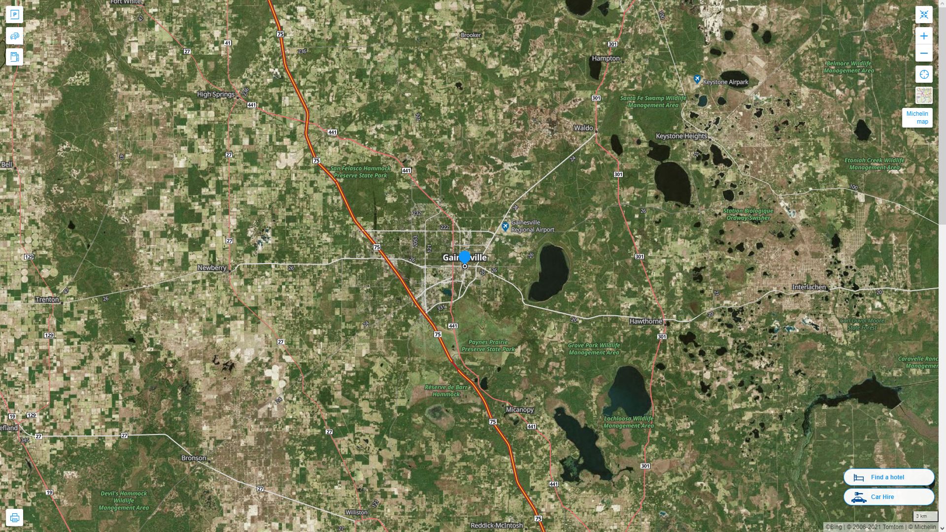 Gainesville, Florida Map