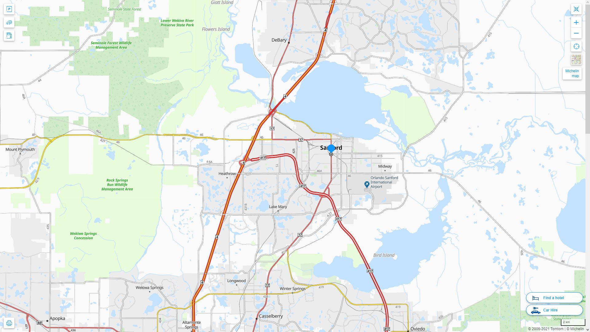 Sanford, Florida Map