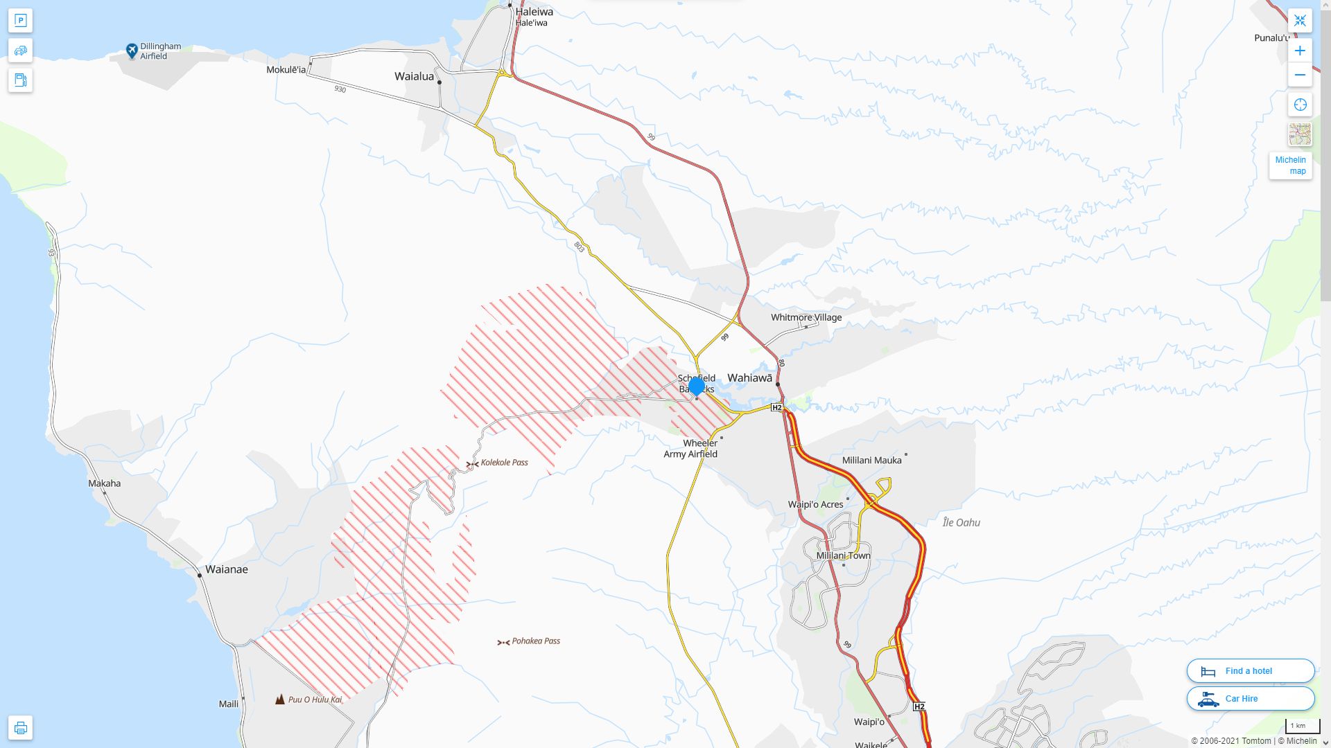 Schofield Barracks, Hawaii Map