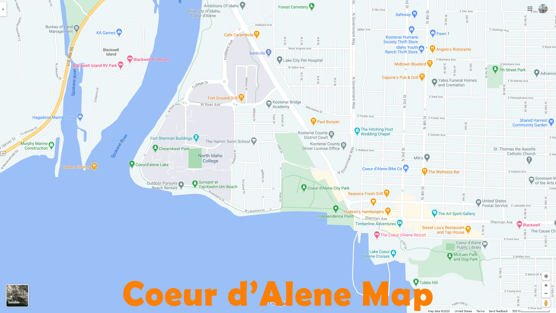 Coeur d'Alene, Idaho Map