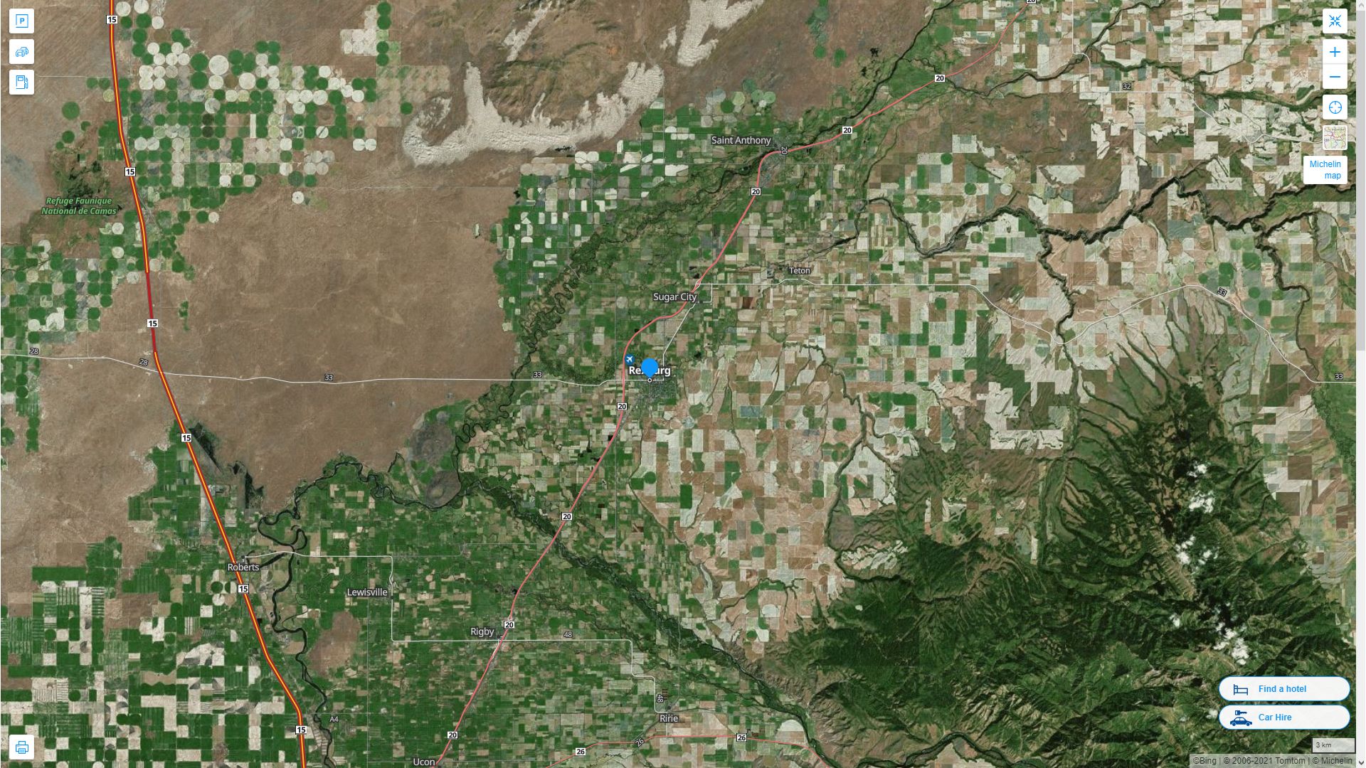 Rexburg, Idaho Map