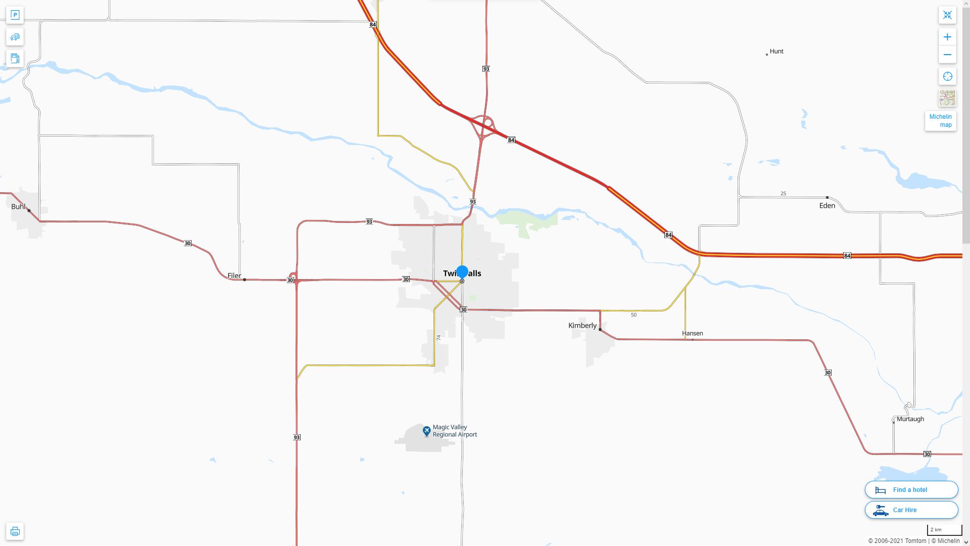 Twin Falls, Idaho Map