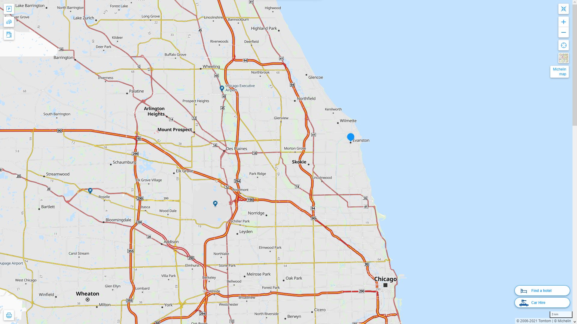 Evanston, Illinois Map