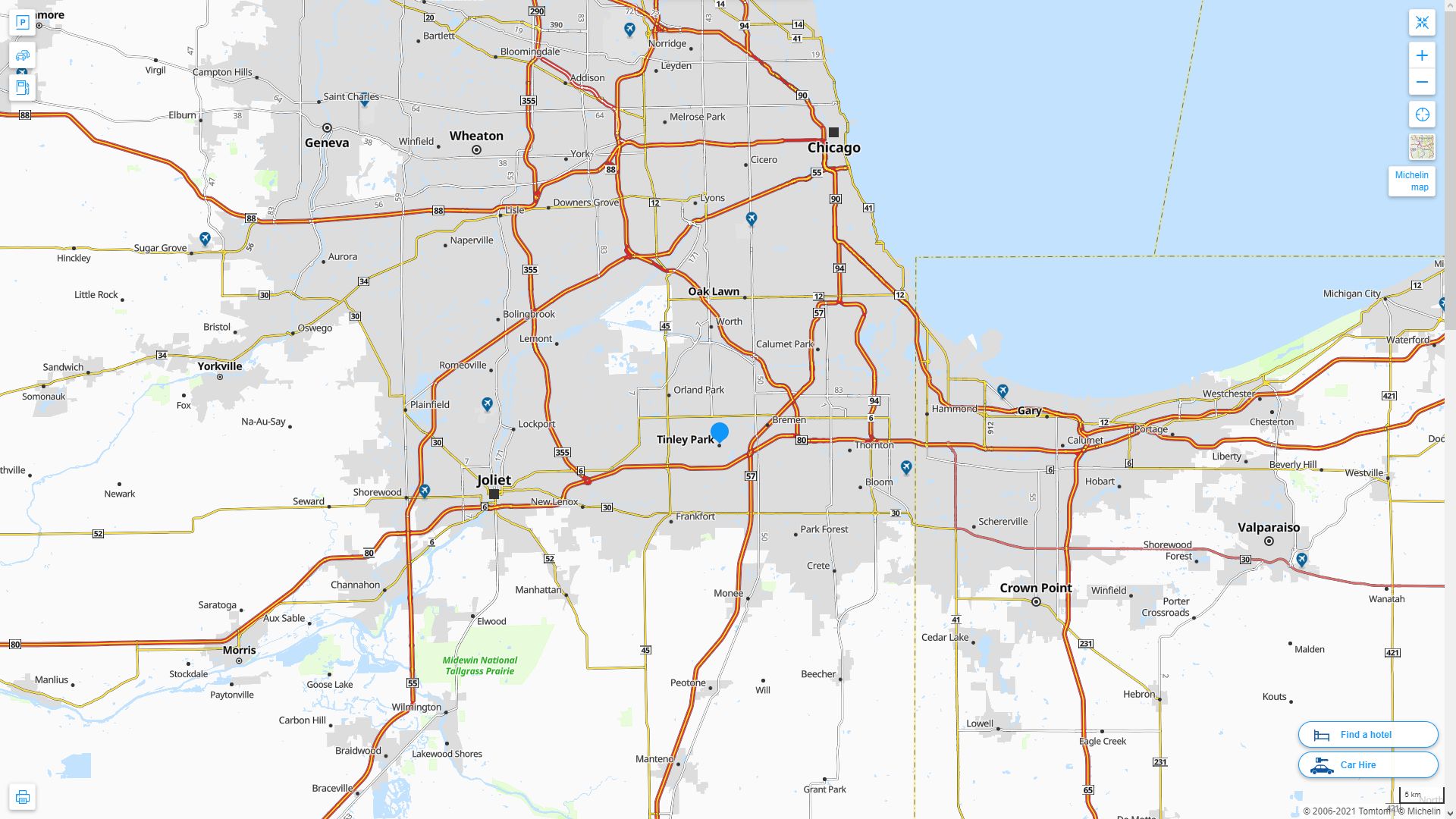 Tinley Park, Illinois Map