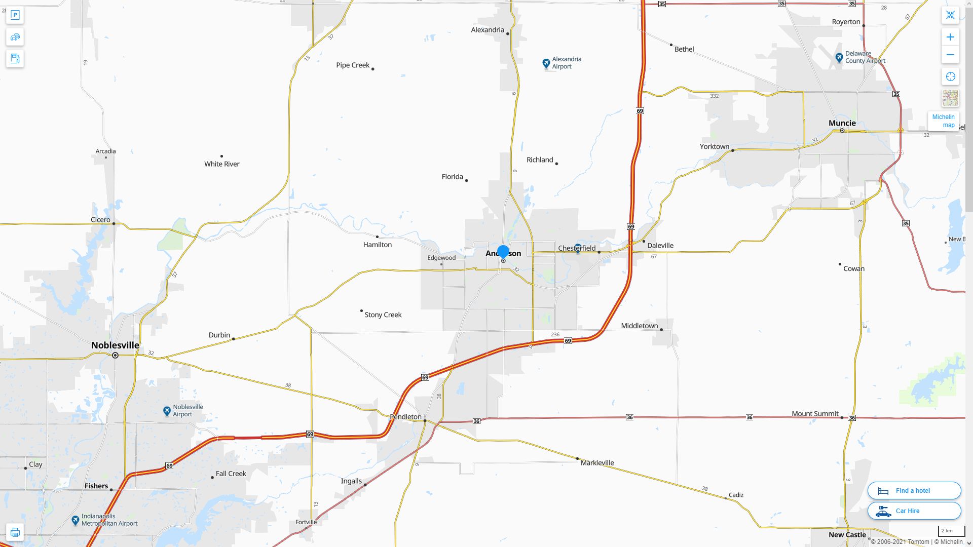 Anderson, Indiana Map