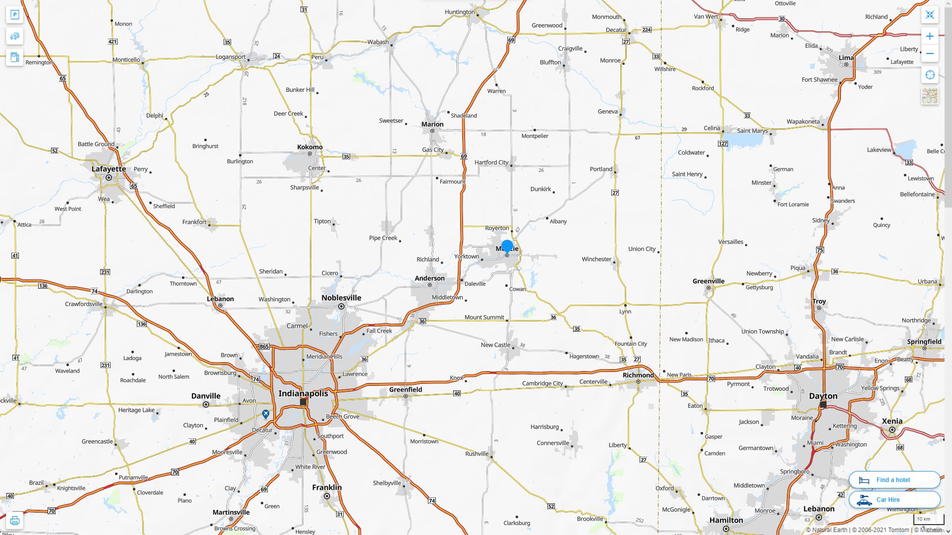 Muncie, Indiana Map