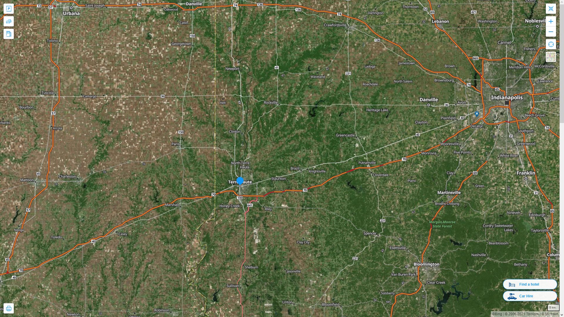 Terre Haute, Indiana Map